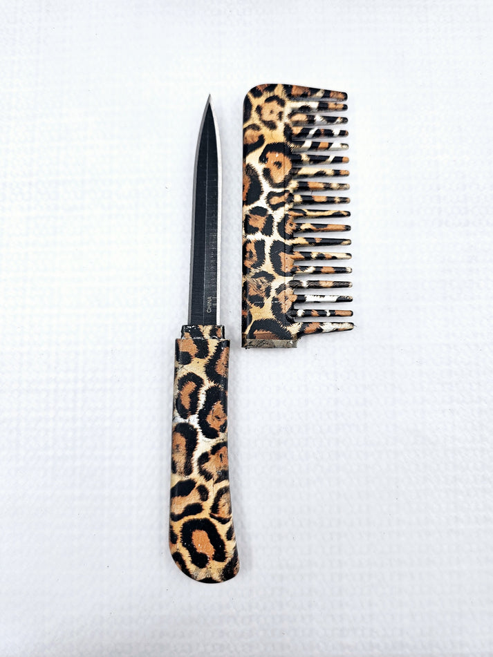 Cheetah | Mini Hair Comb | Concealed Knife – Daisy Chain Defense